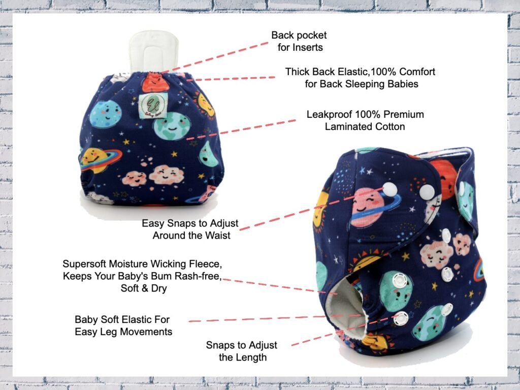 Reusable Cloth Diaper Day & Night Pack with Organic Bamboo Insert ...