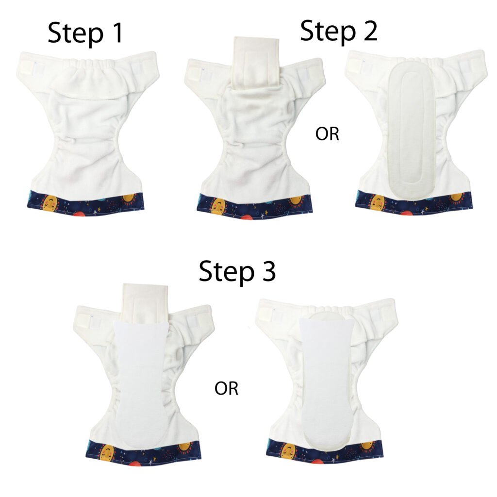 Reusable Cloth Diaper Day & Night Pack with Organic Bamboo Insert ...
